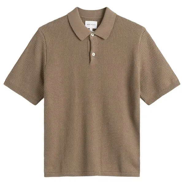 Norse Projects Anholt Cotton Crepe Polo - Walnut