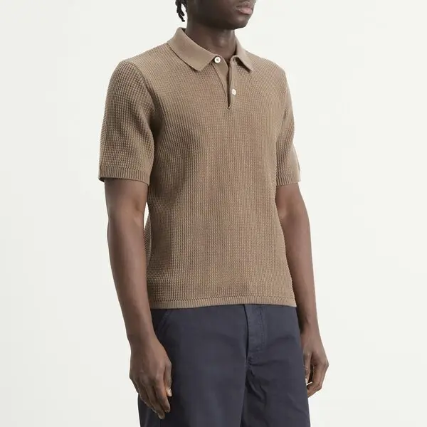 Norse Projects Anholt Cotton Crepe Polo - Walnut