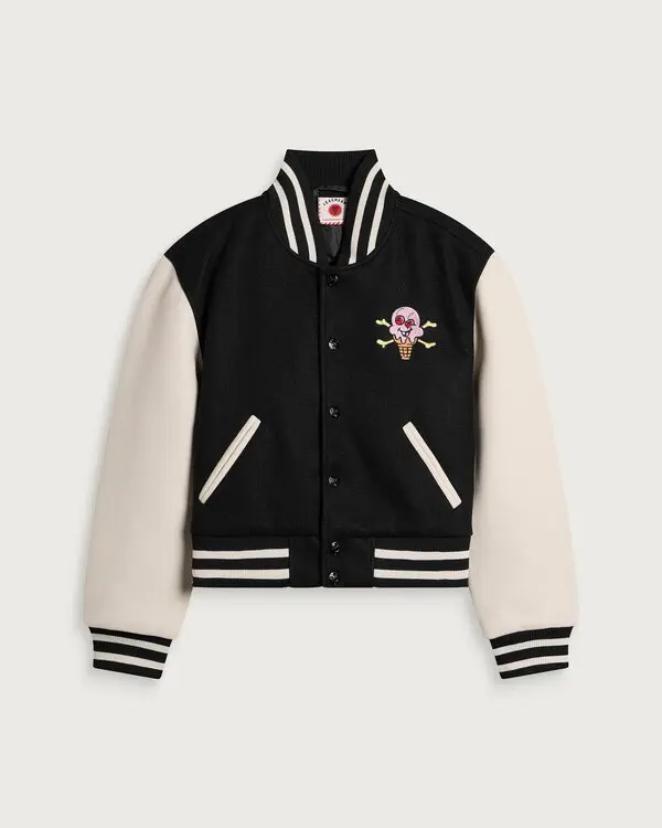 ICECREAM Cropped Varsity Jacket