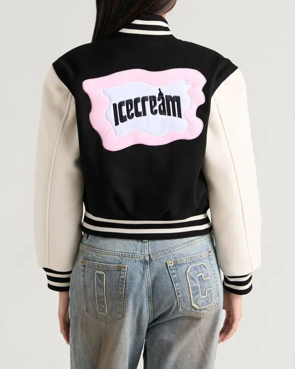 ICECREAM Cropped Varsity Jacket
