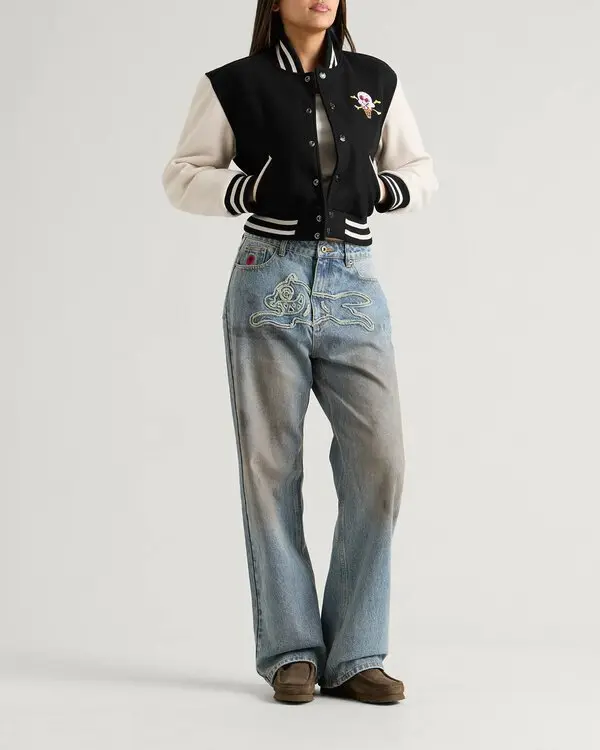 ICECREAM Cropped Varsity Jacket