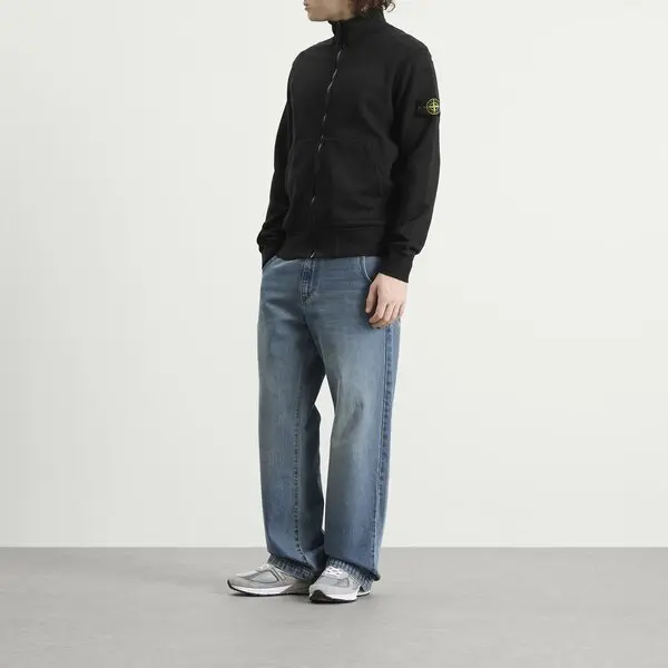 Stone Island Garment Dyed Full Zip Sweatshirt