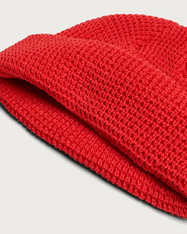 ROTOTO Waffle Watch Cap Beanie - Red