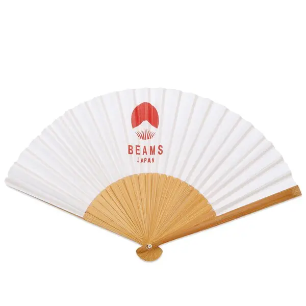 BEAMS Folding Fan - White