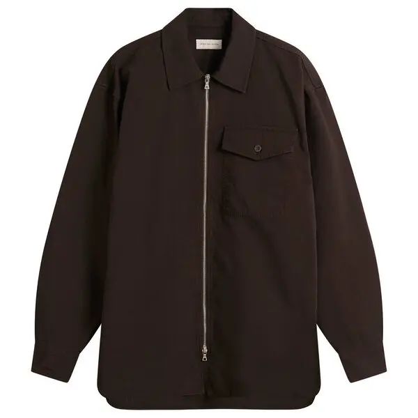 Dries Van Noten Overdyed Double Weave Cotton Shirt Jacket - Brown