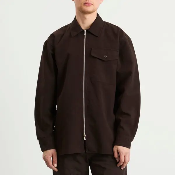 Dries Van Noten Overdyed Double Weave Cotton Shirt Jacket