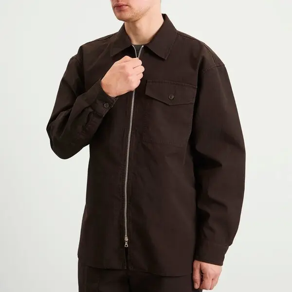 Dries Van Noten Overdyed Double Weave Cotton Shirt Jacket