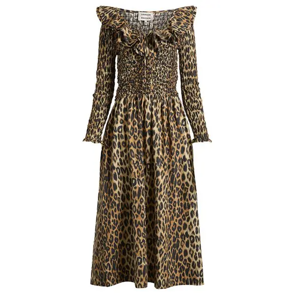 DAMSON MADDER Harper Shirred Midi Dress