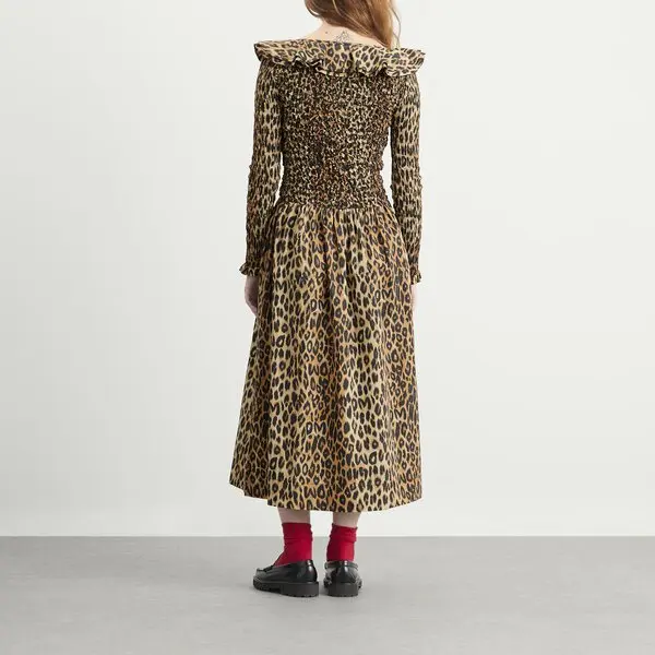 DAMSON MADDER Harper Shirred Midi Dress