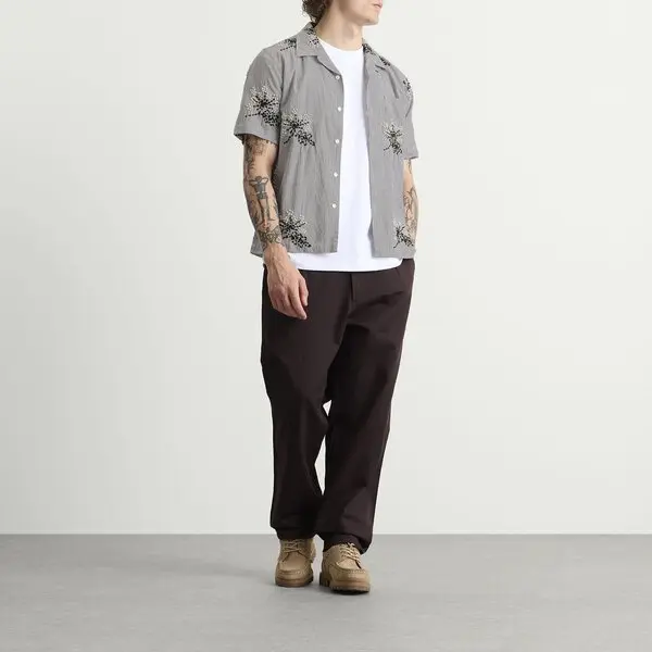 Universal Works Hand Embroidered Stripe Road Shirt