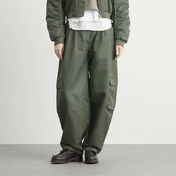 STEL Tapered Nylon Barrel Leg Trousers