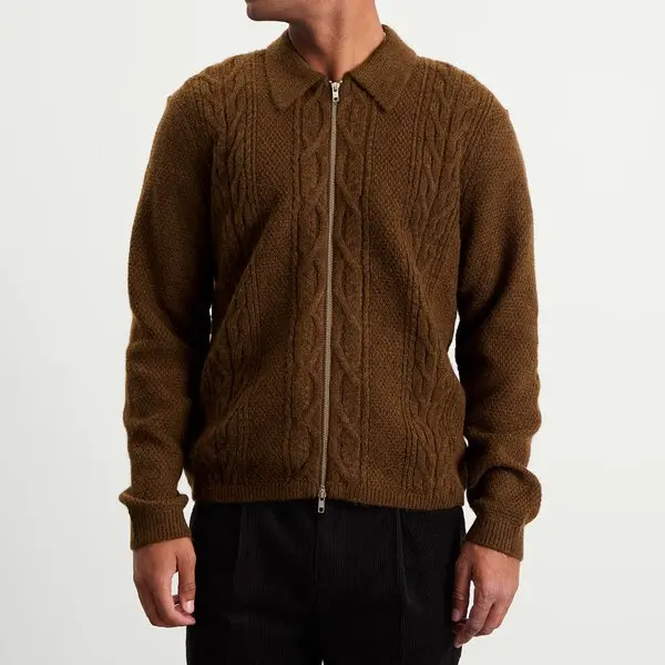 WAX LONDON Friar Zip Knit Jacket