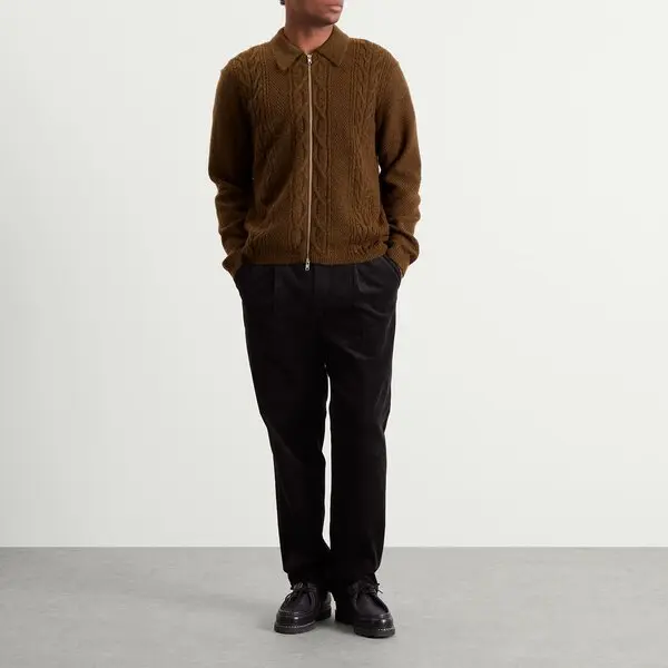 WAX LONDON Friar Zip Knit Jacket