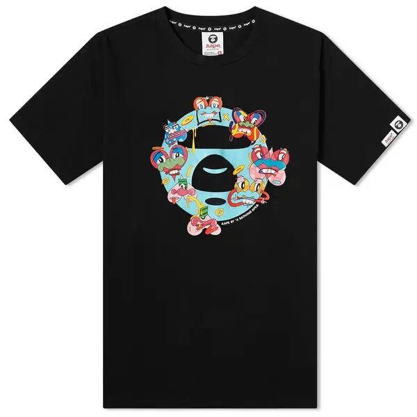 AAPE BY *A BATHING APE X Eric Inkala Moon Head T-shirt - Black