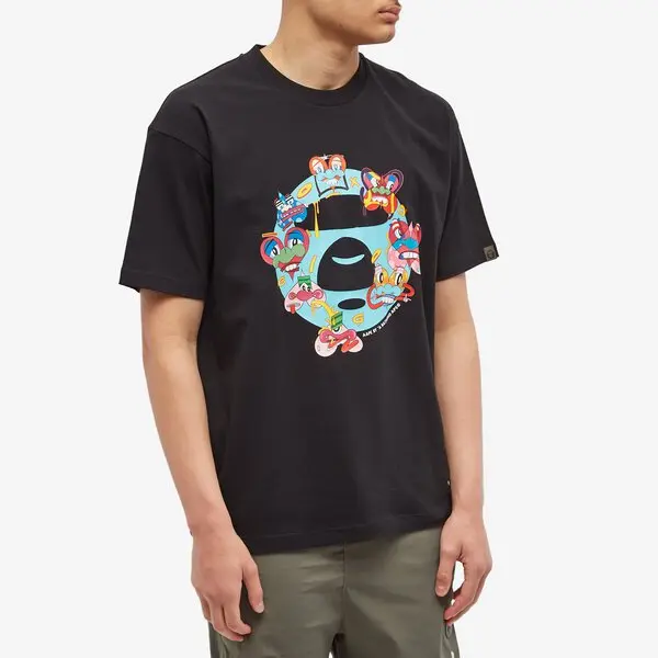 AAPE BY *A BATHING APE X Eric Inkala Moon Head T-shirt