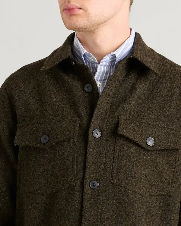 Portuguese Flannel Wool Field Tweed Overshirt