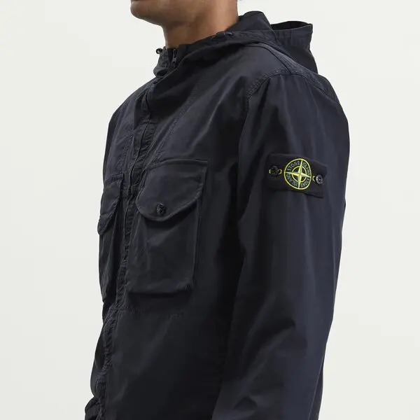 Stone Island Organic Cotton Twill Hooded Jacket