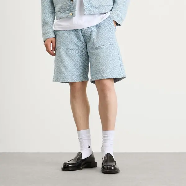Casablanca Relaxed Monogram Denim Shorts