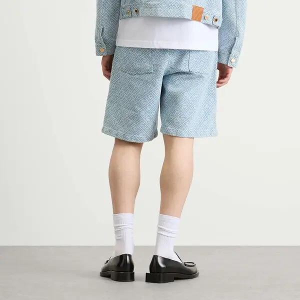 Casablanca Relaxed Monogram Denim Shorts