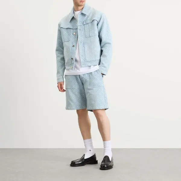 Casablanca Relaxed Monogram Denim Shorts