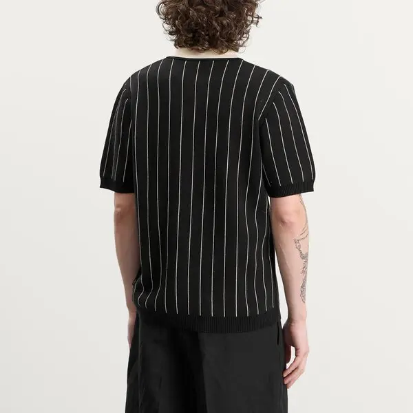 LES DEUX Pinstripe Knitted Polo