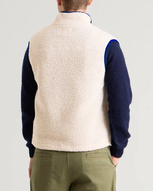 DRAKE'S Boucle Wool Fleece Vest Jacket
