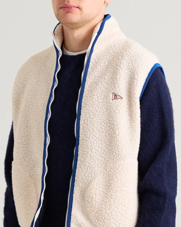 DRAKE'S Boucle Wool Fleece Vest Jacket