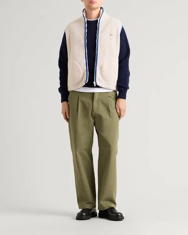 DRAKE'S Boucle Wool Fleece Vest Jacket
