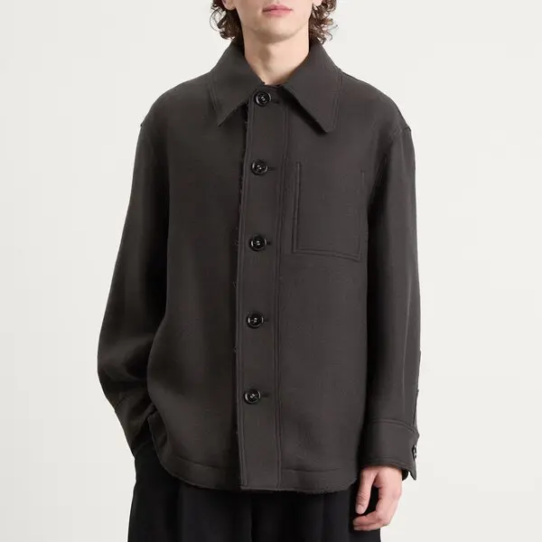 AMI Paris Boiled Wool Gabardine Button-down Jacket