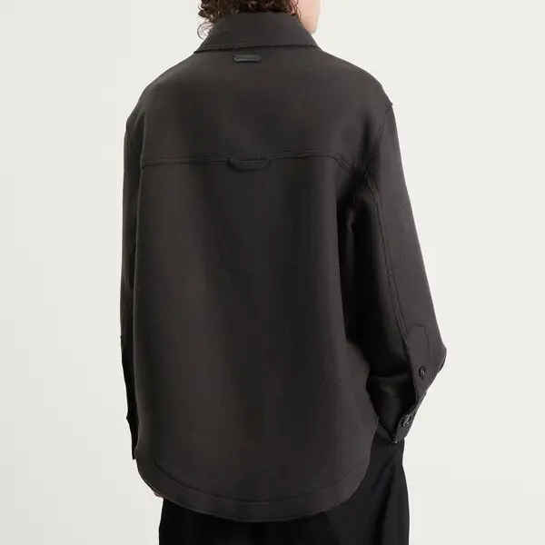AMI Paris Boiled Wool Gabardine Button-down Jacket