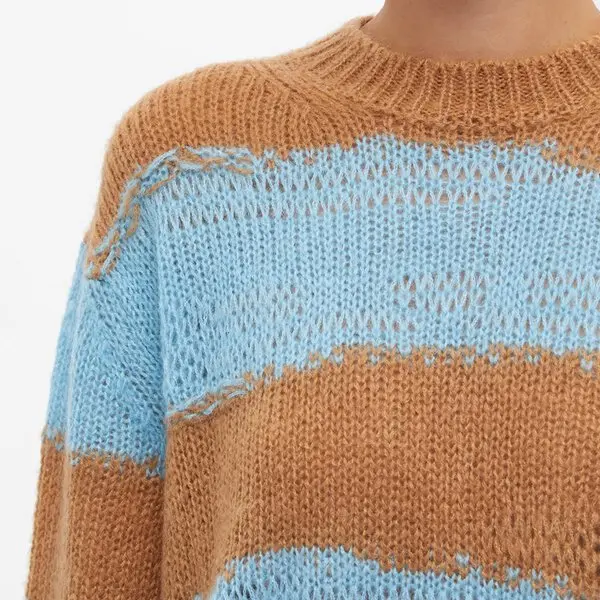 Acne Studios Stripe Crew Knit Sweatshirt