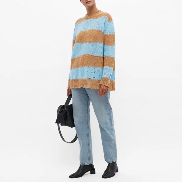Acne Studios Stripe Crew Knit Sweatshirt