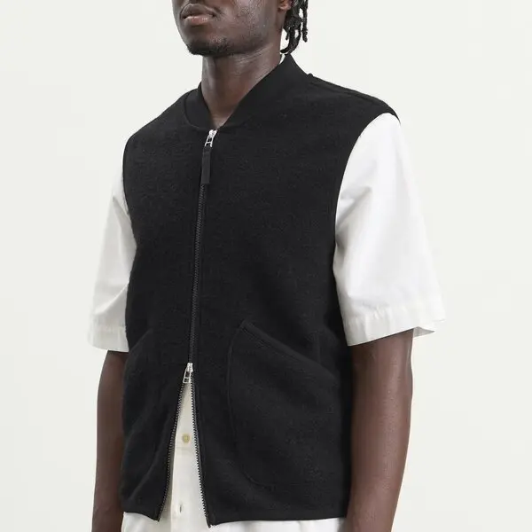 Universal Works Wool Fleece Zip Waistcoat Jacket