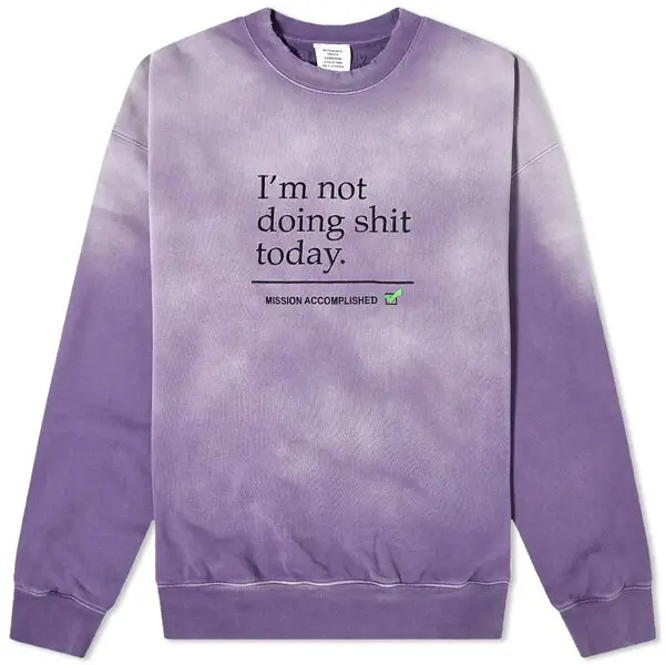 Vetements Not Doing Shit Today Sweat - Lilac