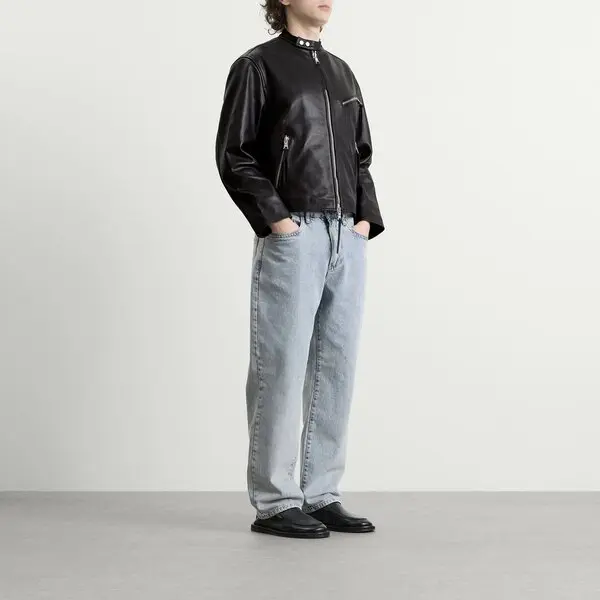 MKI MIYUKI ZOKU Cropped Leather Racer Jacket