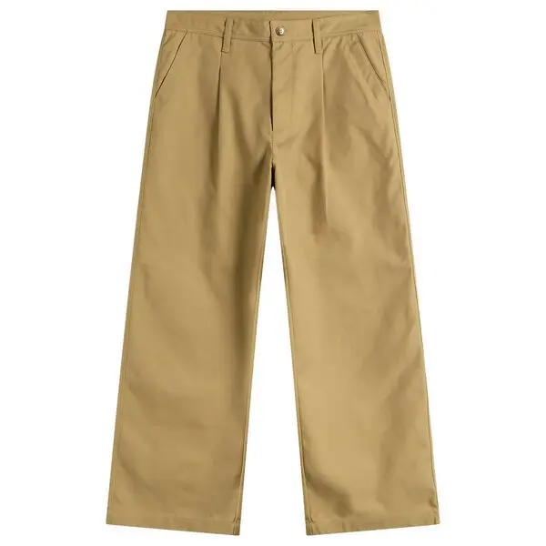 BOUND Wide Pleated Cotton Trousers