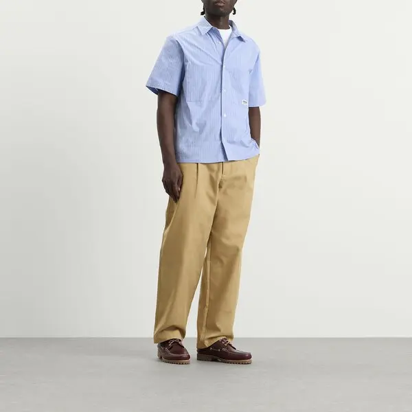 BOUND Wide Pleated Cotton Trousers
