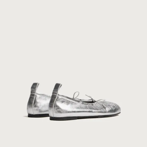 ALOHAS Rosalind Leather Ballet Flats Shoes - Shimmer Silver