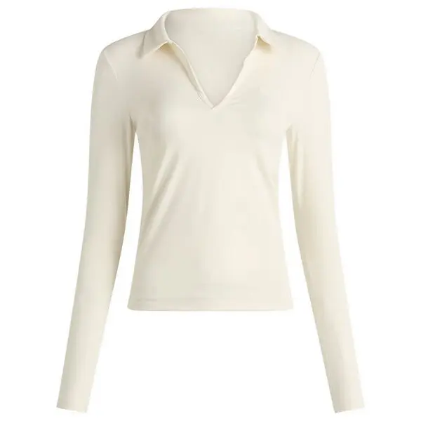 TALA Dayflex Polo Long Sleeve Top - Ivory
