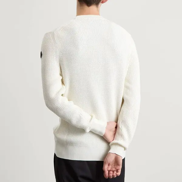Moncler Cotton Woven Crew Neck Jumper