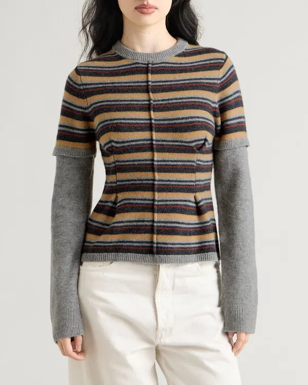 DAMSON MADDER Clara Double Sleeve Jumper | 100% Wool | End Clothing