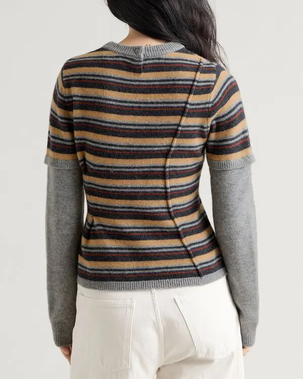 DAMSON MADDER Clara Double Sleeve Jumper | 100% Wool | End Clothing