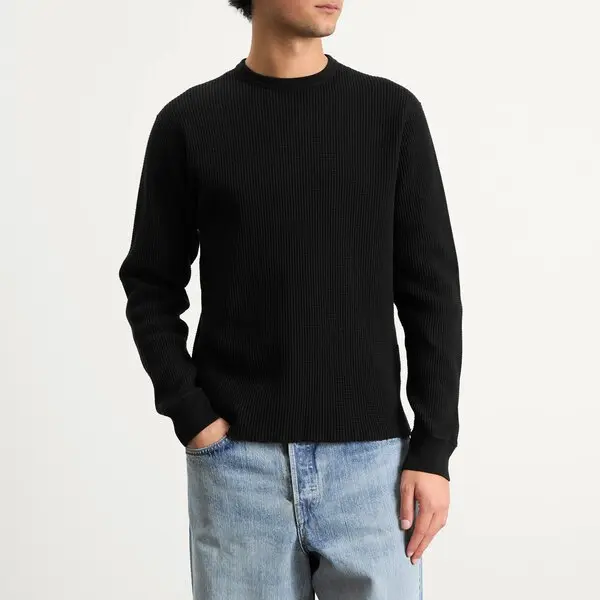 BEAMS Waffle Crew Neck Sweatshirt