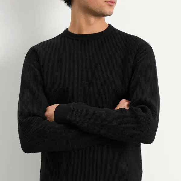 BEAMS Waffle Crew Neck Sweatshirt