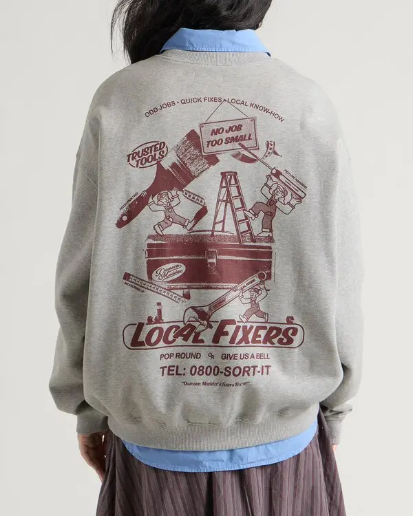 DAMSON MADDER Local Fixers Graphic Sweater Sweatshirt