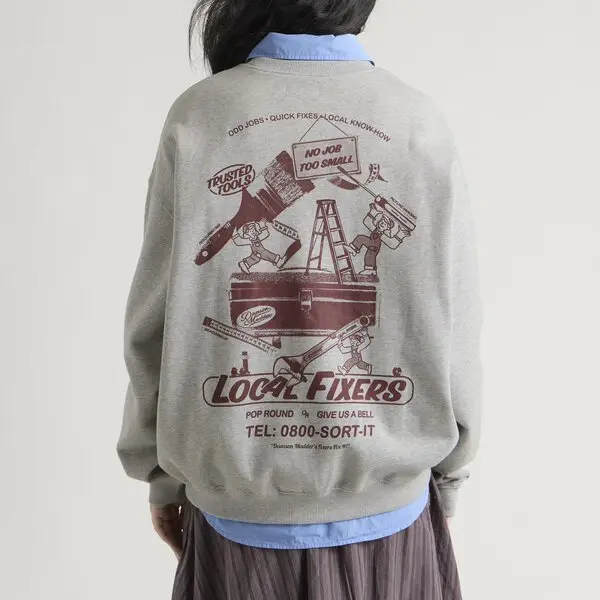 DAMSON MADDER Local Fixers Graphic Sweater Sweatshirt