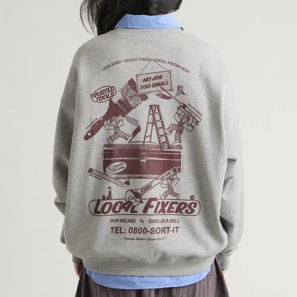 DAMSON MADDER Local Fixers Graphic Sweater Sweatshirt