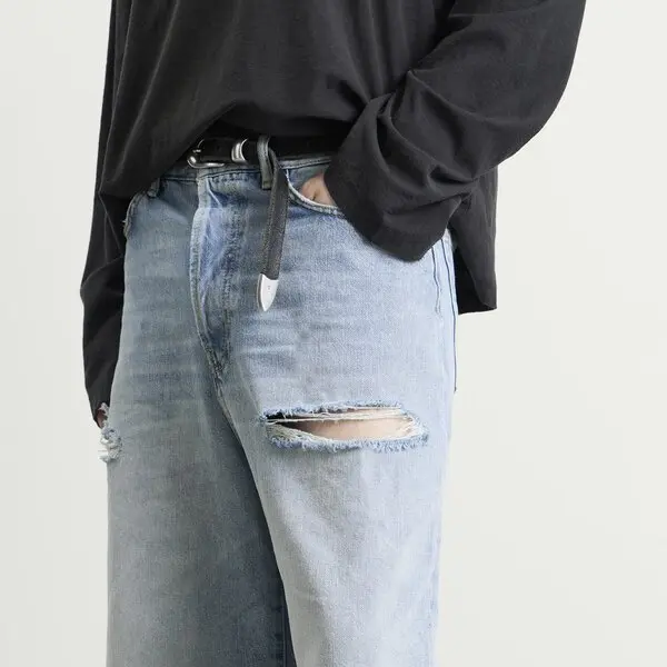 Acne Studios Judda Ripped Denim Shorts