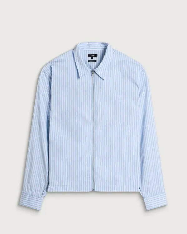 BEAMS Stripe Zip Shirt