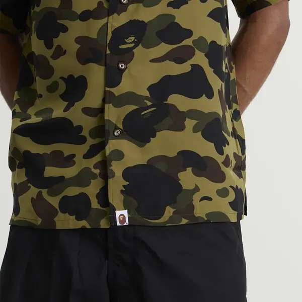 A BATHING APE 1st Camo Open Collar Shorts Sleeve Shirt